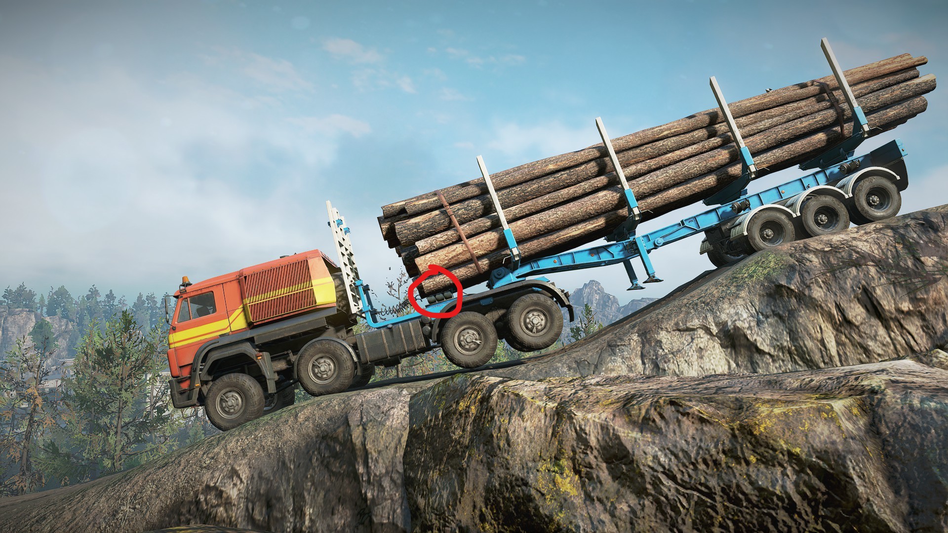 Design flaws of the hydraulic folding log trailer - SnowRunner