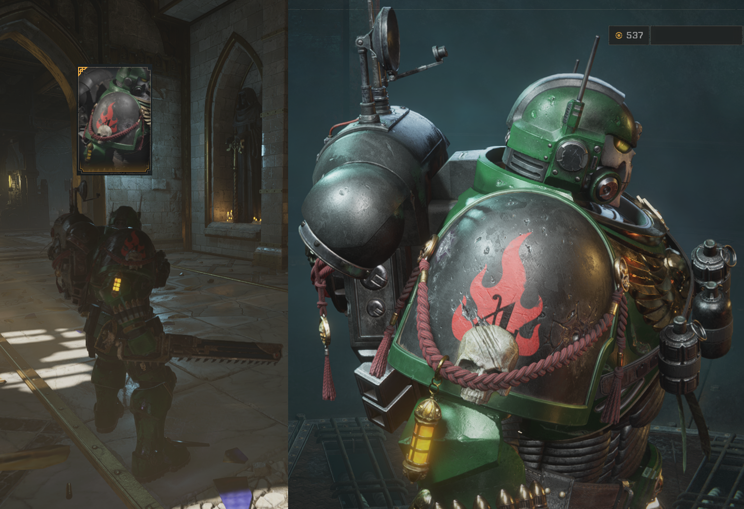 Pauldron with the Glowing Vial pls add a RED or BLUE glow for the Blood ...