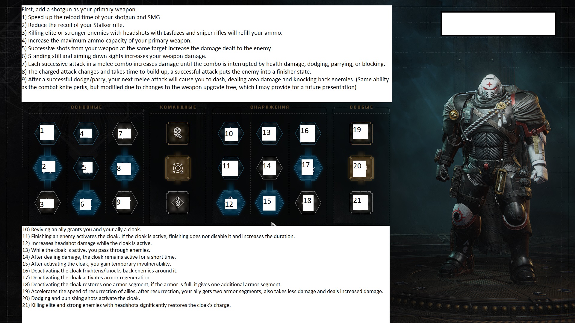 Reworked sniper and heavy perks. It is also possible to rework weapon ...
