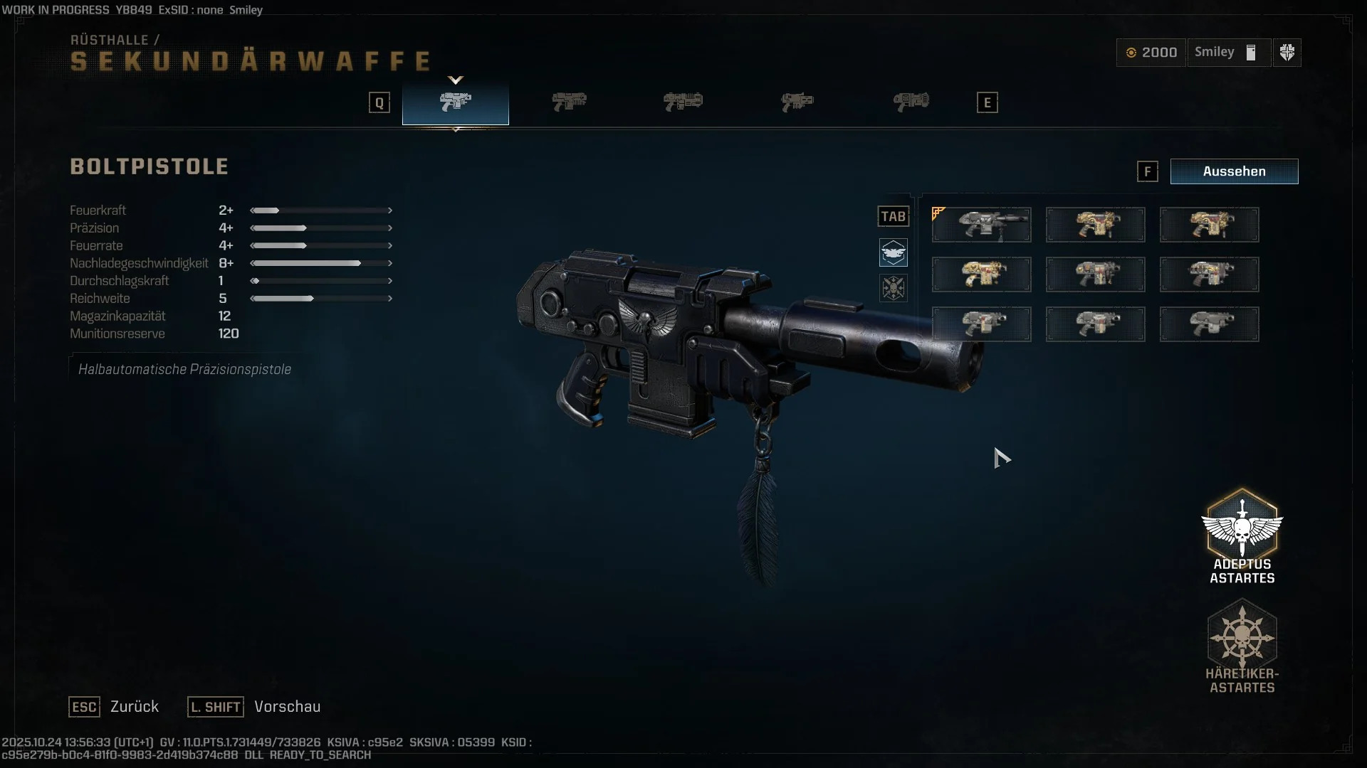 New Raven Guard's Bolt Pistol skin as Heavy Bolt Pistol instead - Space ...