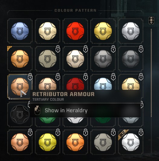 Retributor Armour can't be used as Tertiary colour in Operations mode ...