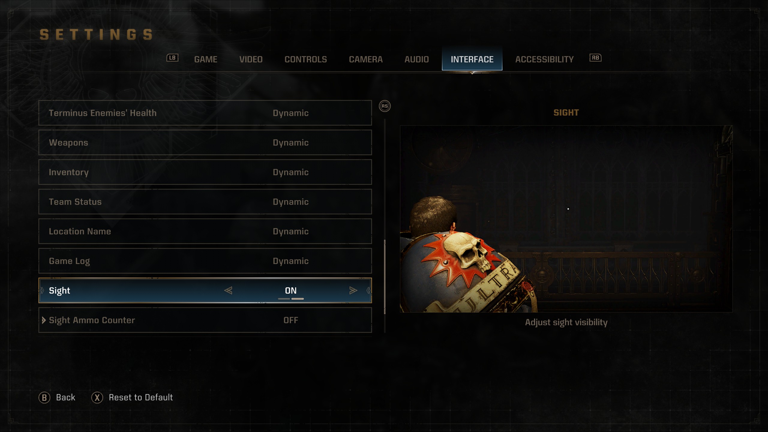 HUD Interface (sight) - Space Marine 2